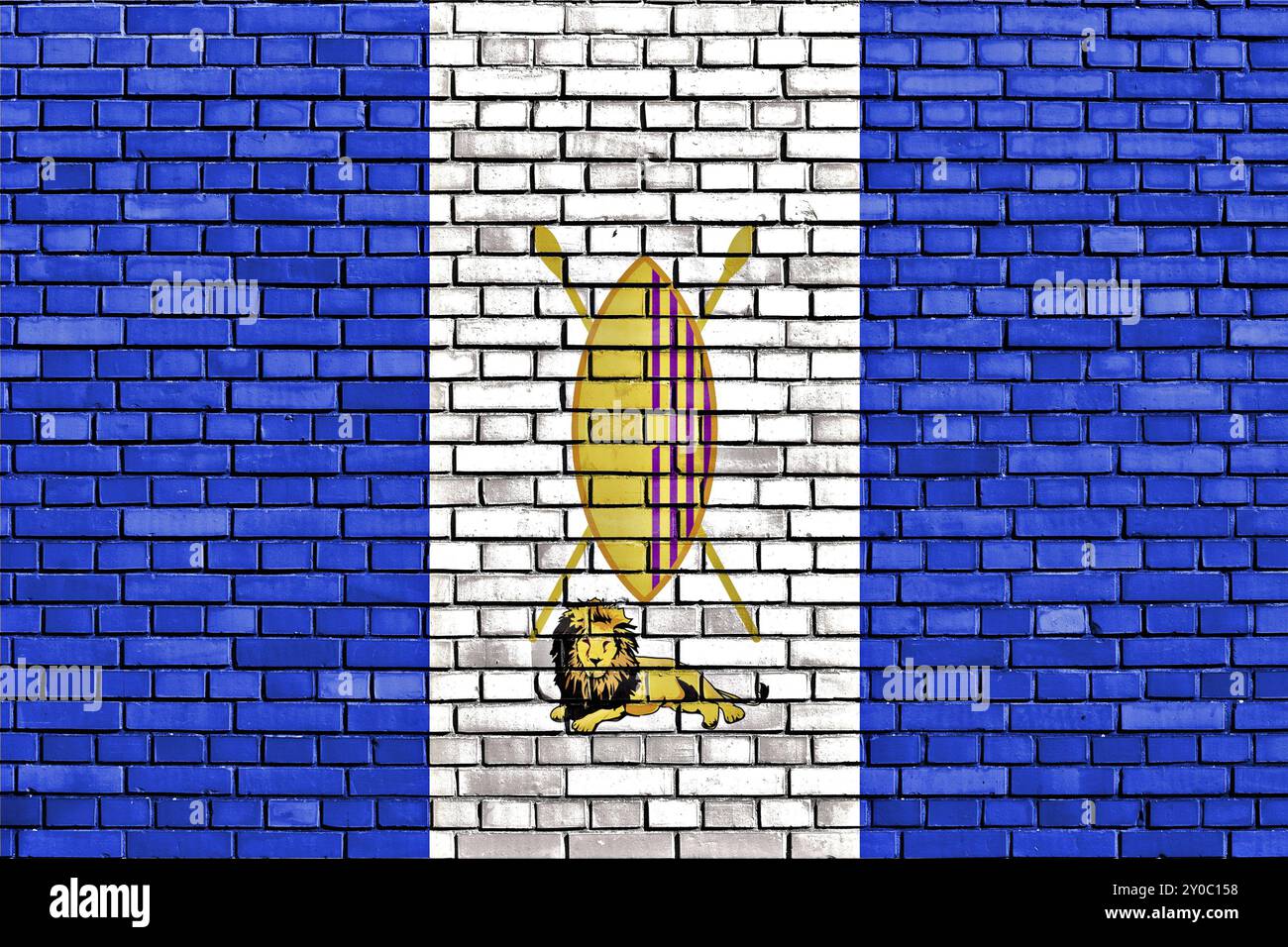 Flag of Buganda painted on brick wall Stock Photo - Alamy