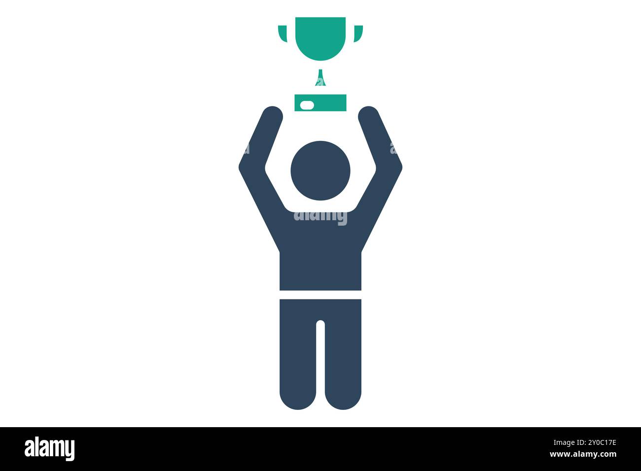 Success icon. solid icon style. people lifting trophies. icon related ...