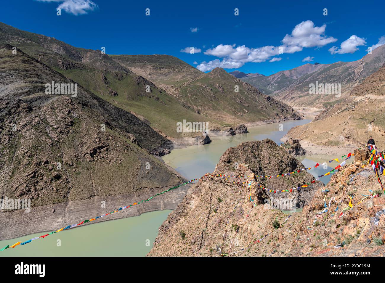 The Simila Pass above Manla Reservoir Gyantse County in the Tibet ...