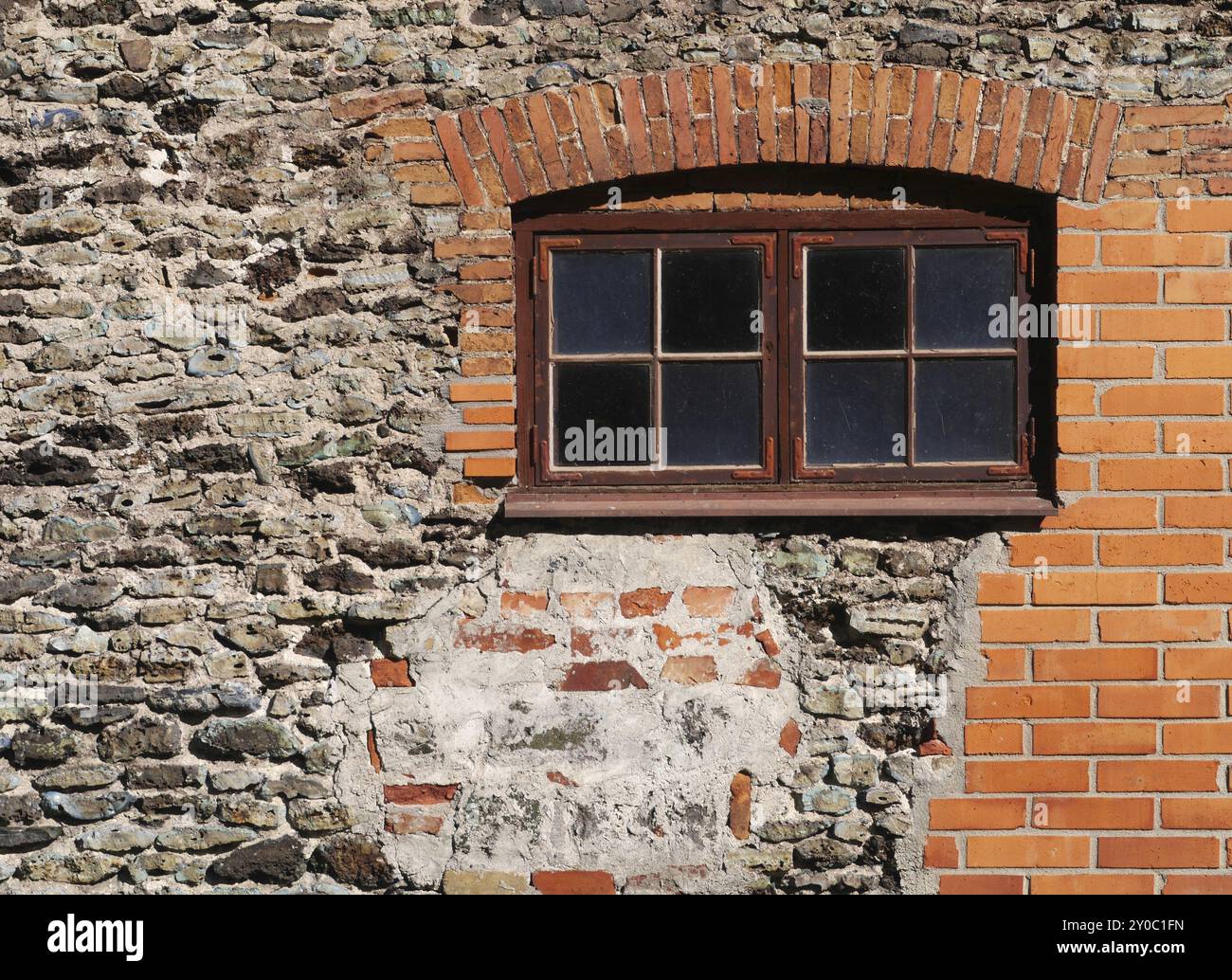 Window in brick wall Stock Photo - Alamy