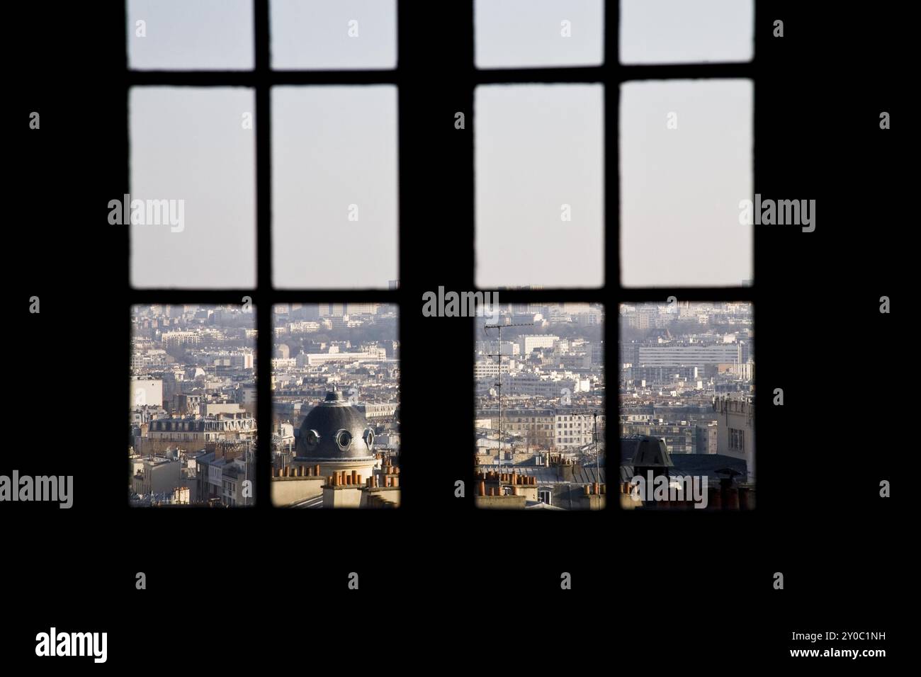 Paris View Through The Window Stock Photo - Alamy