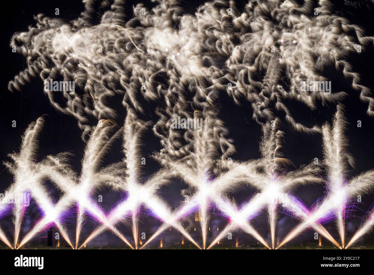 Shining fireworks lights in night hi-res stock photography and images ...