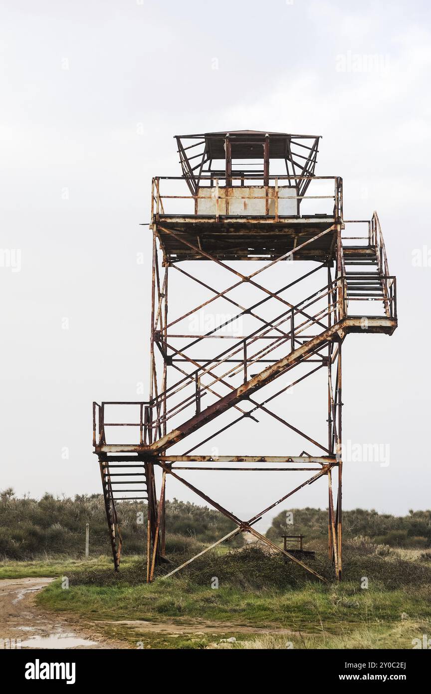Rusty old watchtower Stock Photo - Alamy