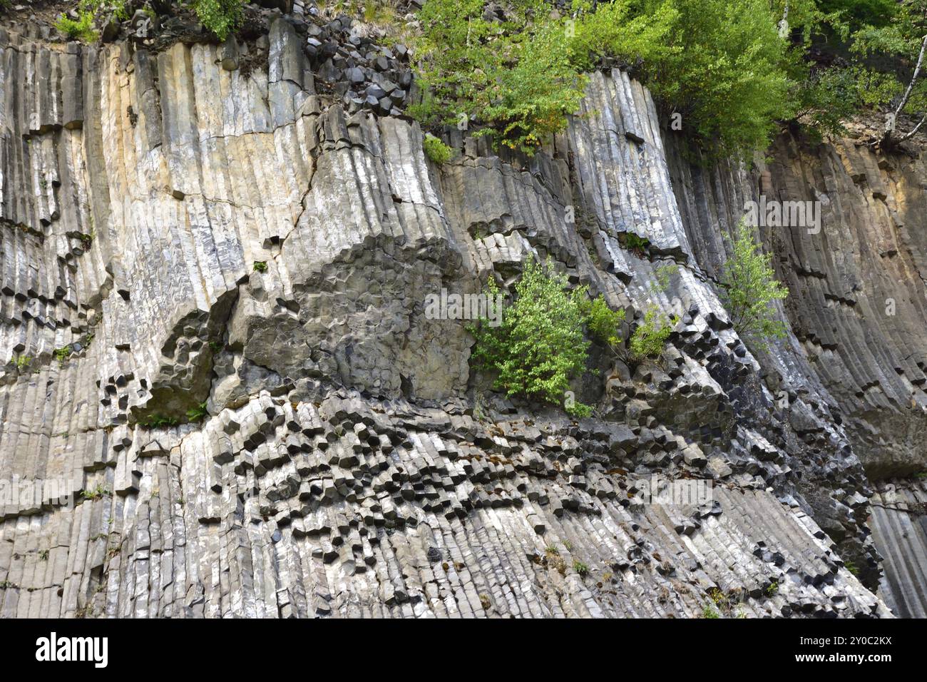 Basalt rock. Detail, geological. Zlaty vrch. The Goldberg in North ...