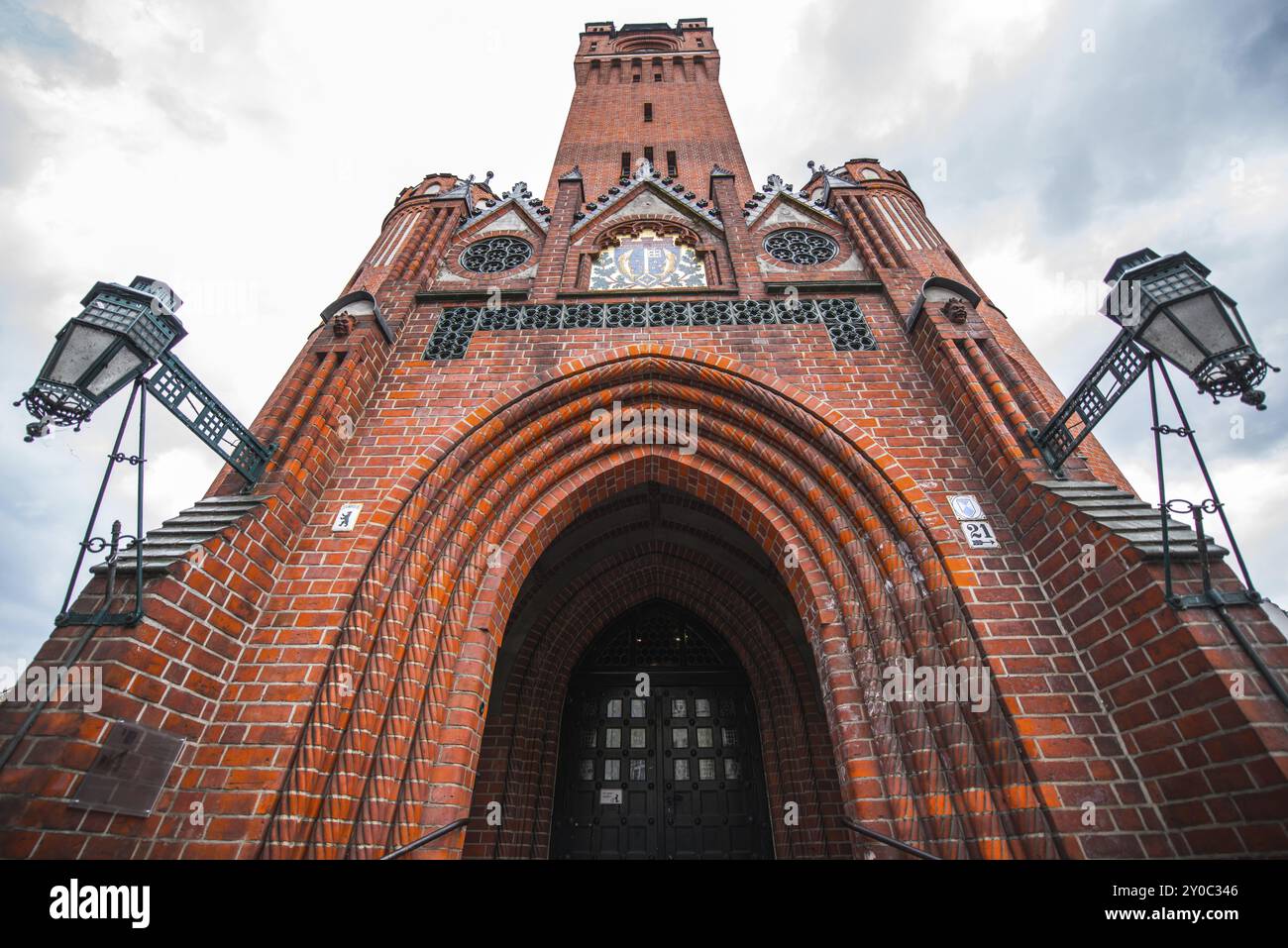 Entrance to the red brick town hall in Berlin Koepenick Stock Photo - Alamy