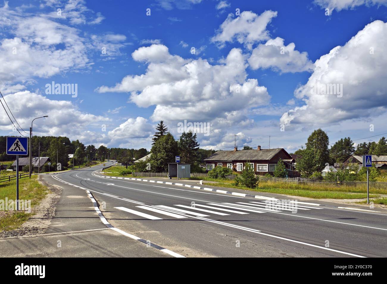 Federal highway M18 Kola of Saint-Petersburg, Murmansk. Karelia, Russia ...