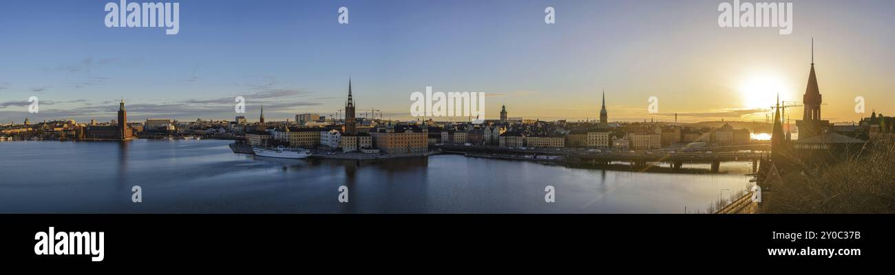 Stockholm Sweden, panorama sunrise city skyline at Gamla Stan and ...