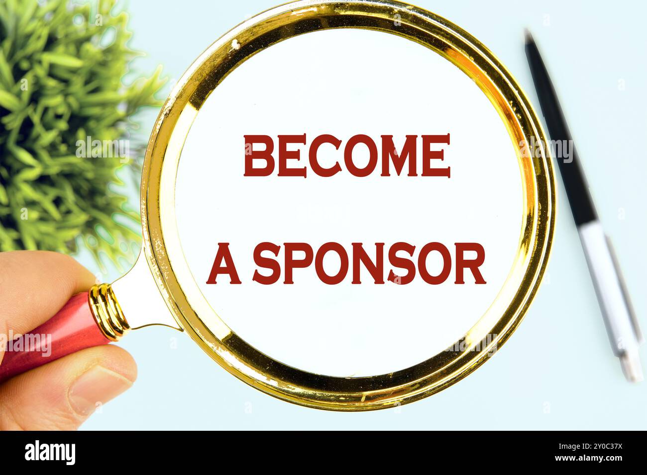 Business and Become a sponsor concept. Copy space. Concept word BECOME ...