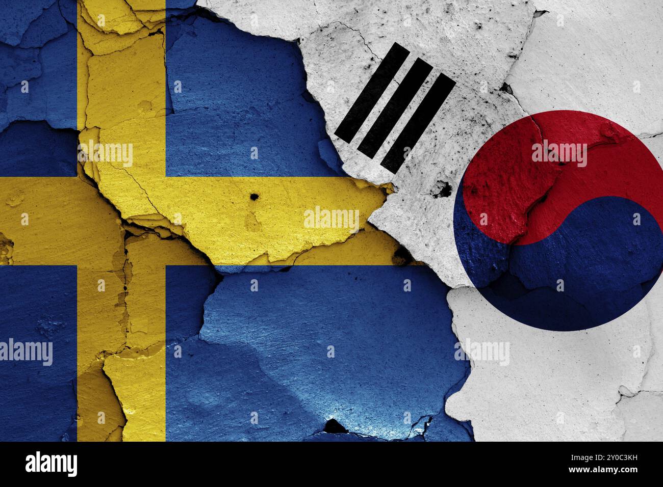 Flags of Sweden and South Korea Stock Photo - Alamy