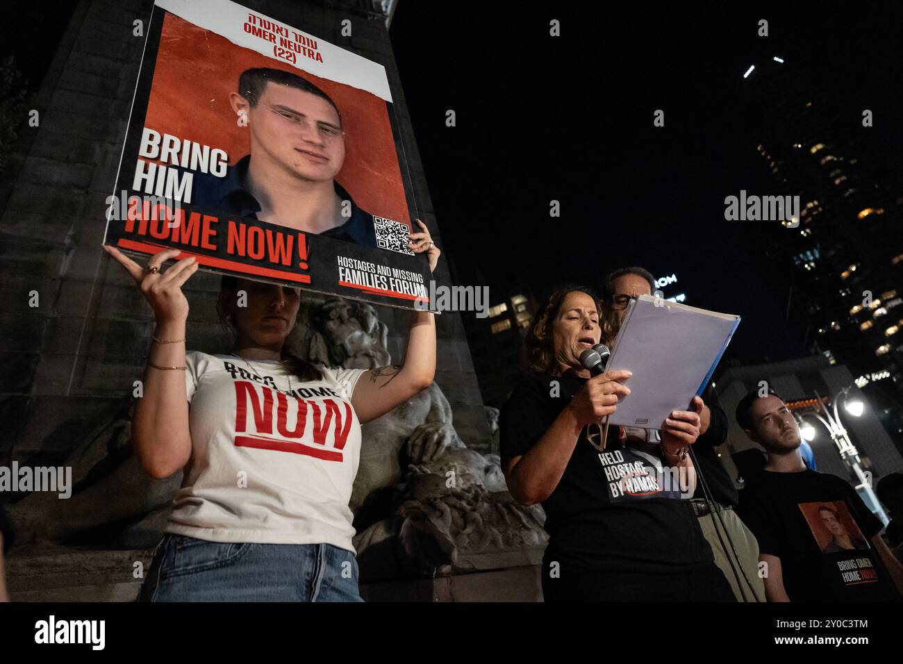 New York, USA, 1 September, 2024: Orna Neutra speaks with Ronan Neutra ...