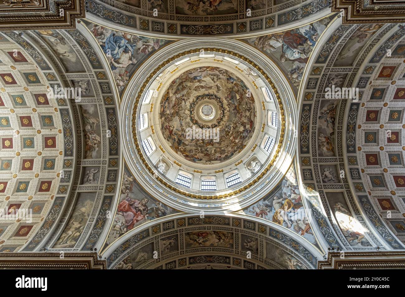 Interior Ceiling of Basilica of Sant'Andrea, Mantua, Mantova, Italy ...