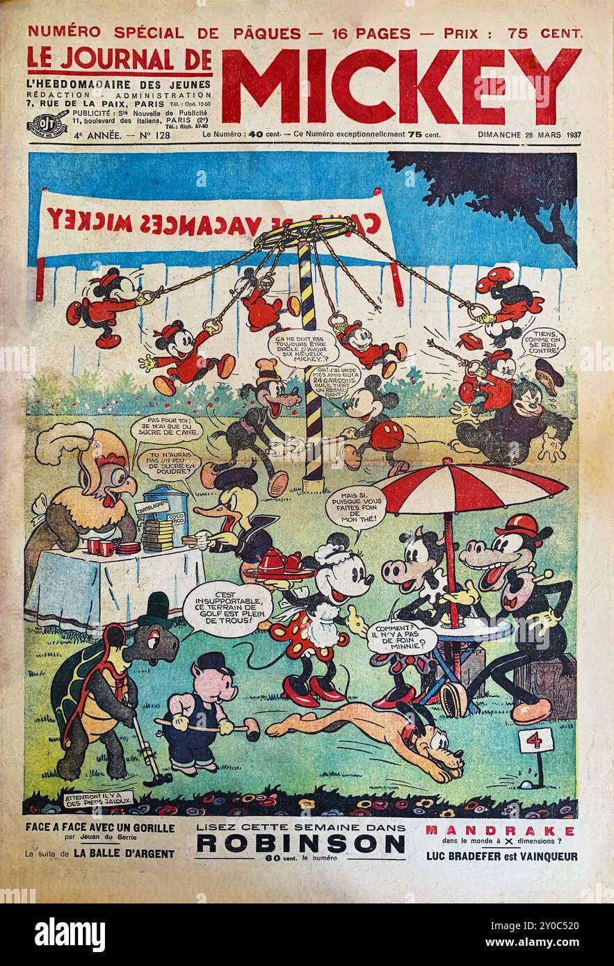 Front cover of 28th March 1937 edition of the French children's ...