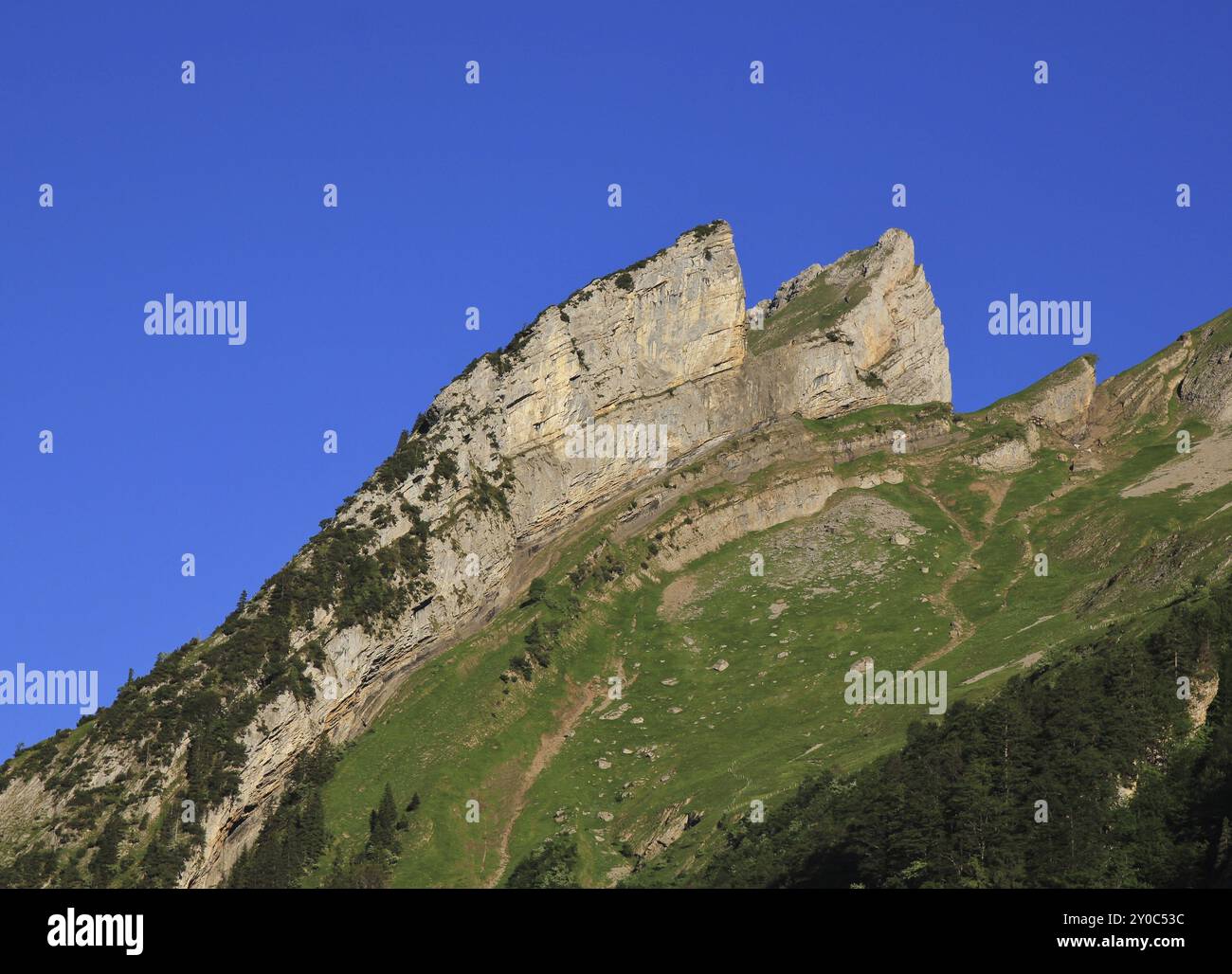 Scene in the Swiss Alps. Visible alpine folds Stock Photo - Alamy