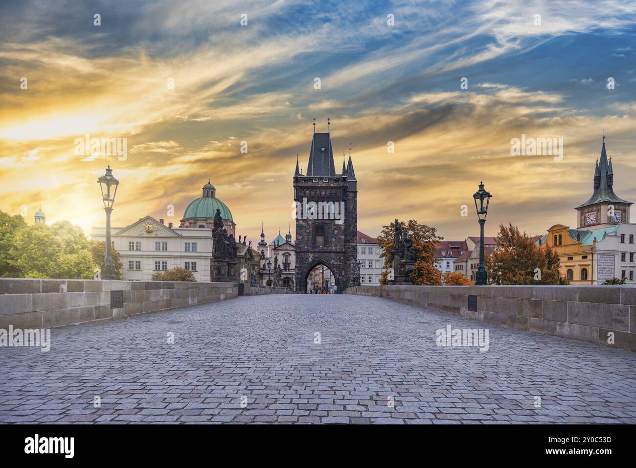 Prague Czech Republic, sunrise city skyline at Charles Bridge, Czechia ...
