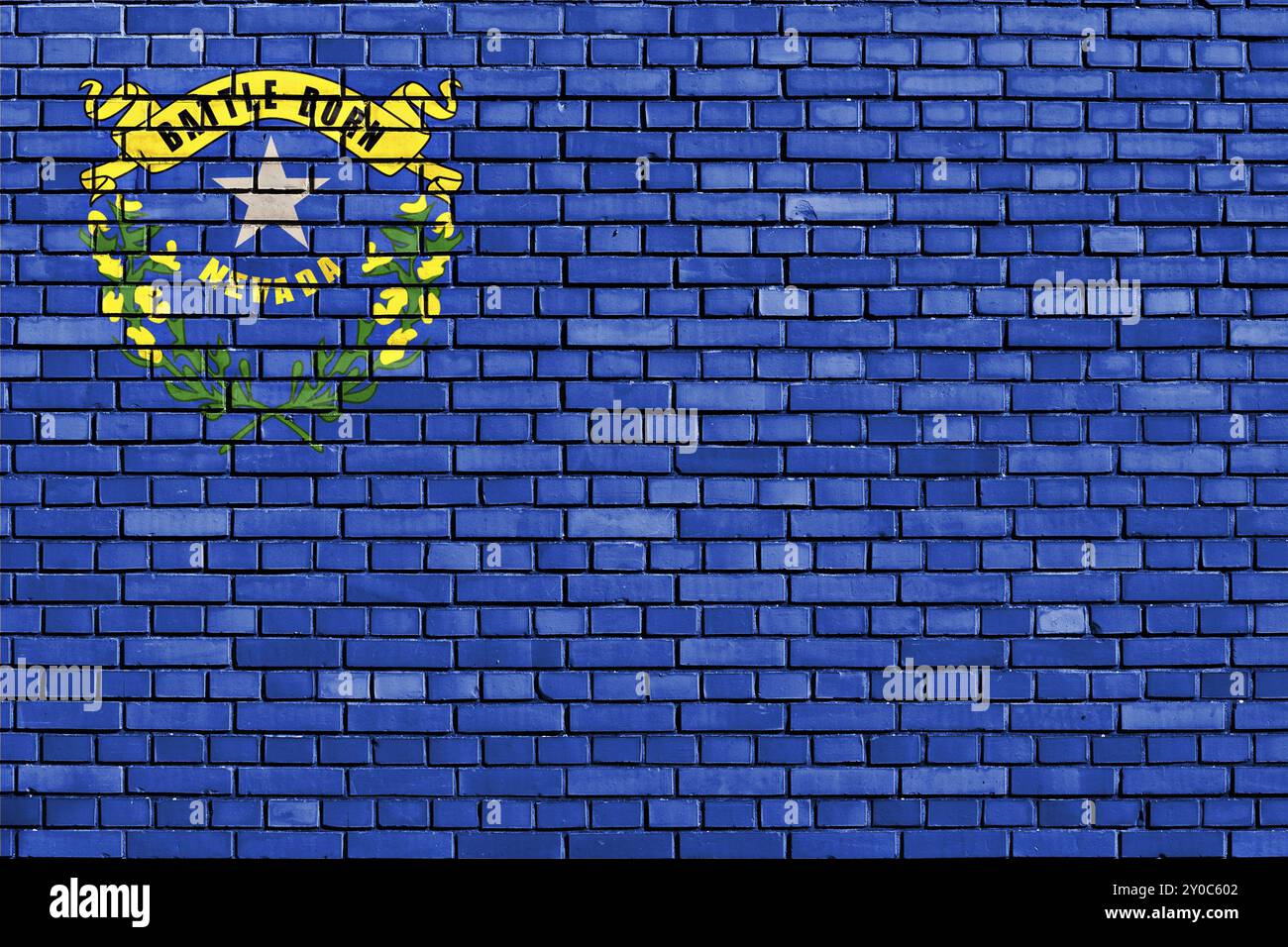 Flag of Nevada painted on brick wall Stock Photo - Alamy