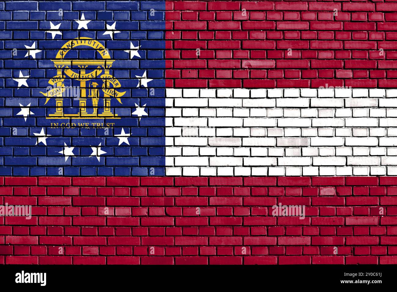 Flag of Georgia painted on brick wall Stock Photo - Alamy