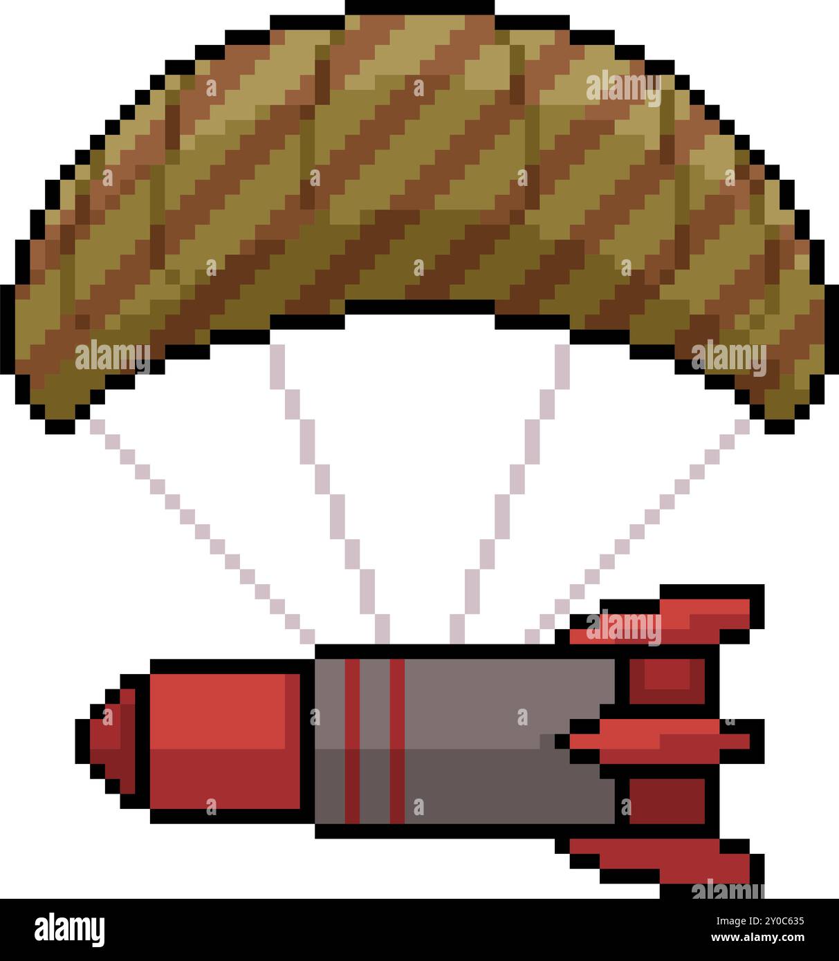 pixel art of missile bomb parachute isolated background Stock Vector ...