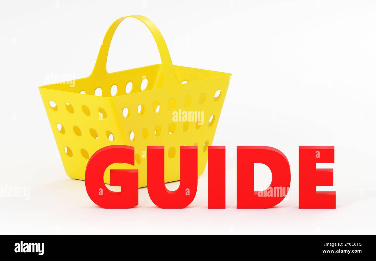 Luxury red inscription guide on grey podium, soft light, smooth ...