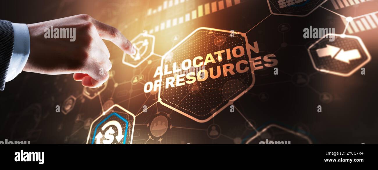 Allocation of resources concept on Virtual 3D Screen. Strategic ...