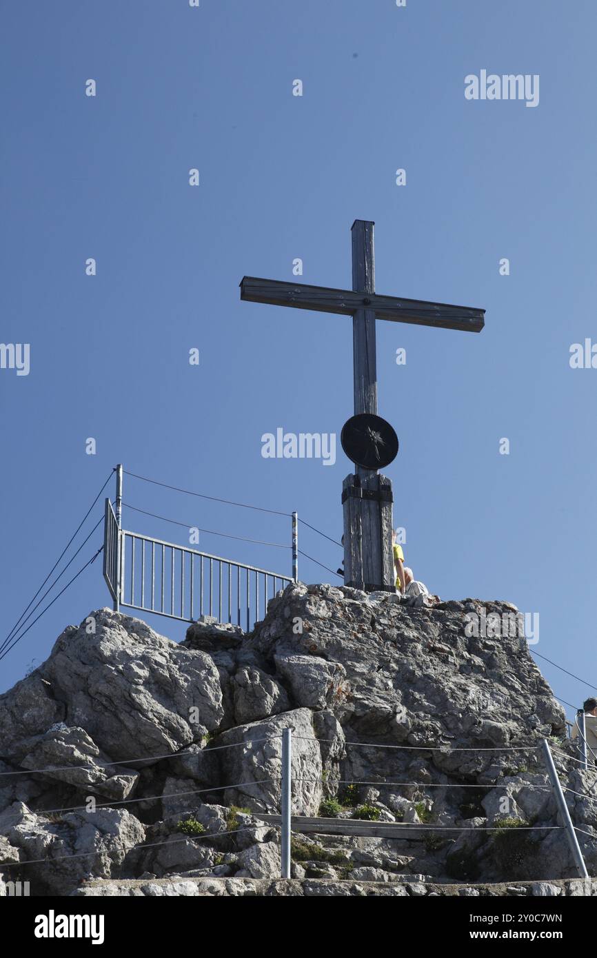 Nebelhorn summit cross Stock Photo - Alamy