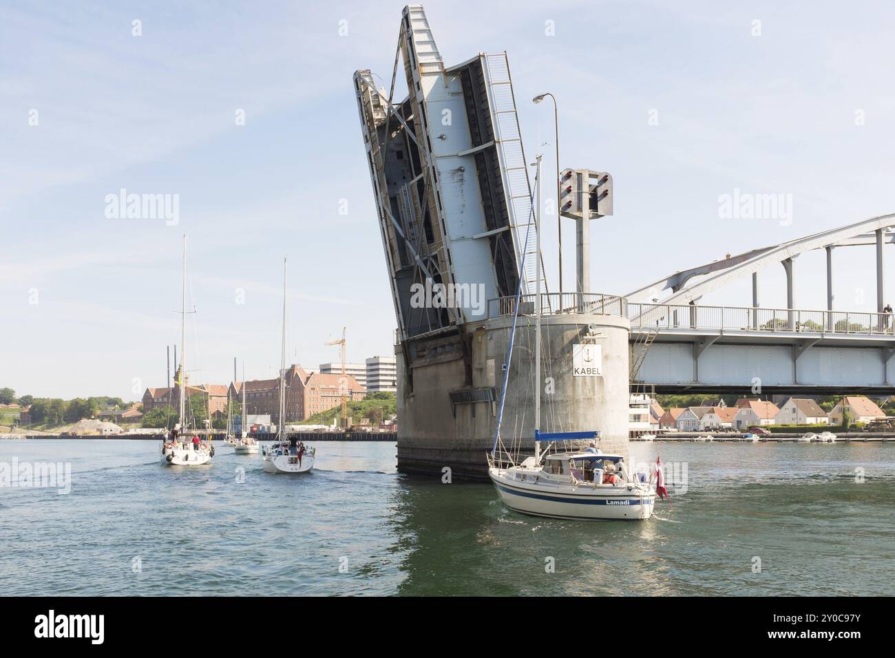 Opened flap bridge in Sonderbourg Denmark. Opened flap bridge in ...