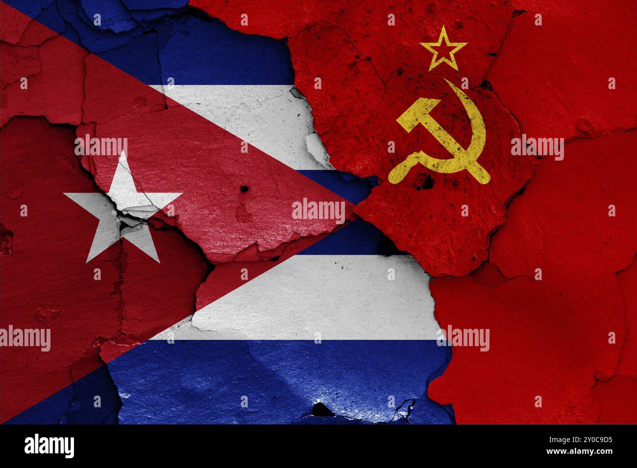 Flags of Cuba and Soviet Union Stock Photo - Alamy