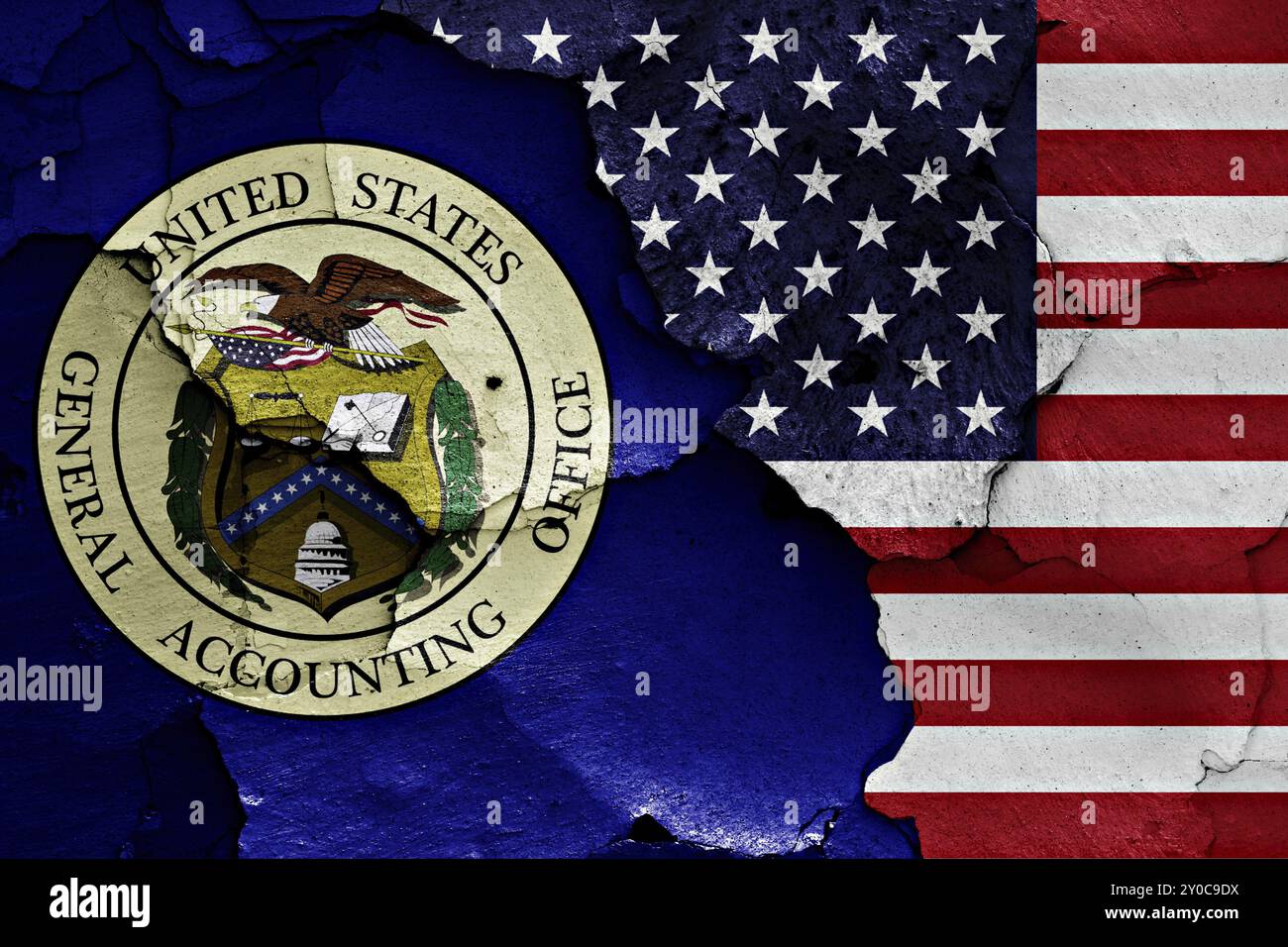 Flags of General Accounting Office and USA Stock Photo - Alamy