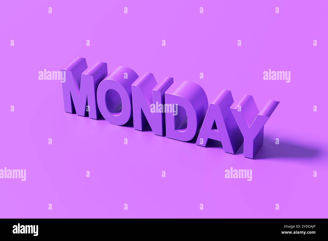 Vibrant 3d purple Monday text on shadowed background symbolizes fresh ...