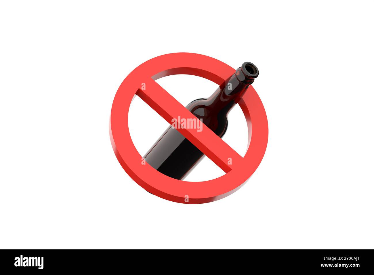 3d render of a red prohibition sign crossing out a beer bottle ... 3d render of a red prohibition sign crossing out a beer bottle ...