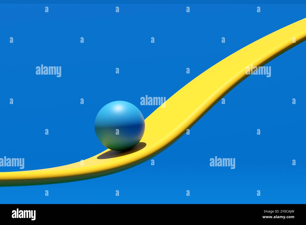 Balance, equilibrium, stability and movement concepts. Blue sphere is ...