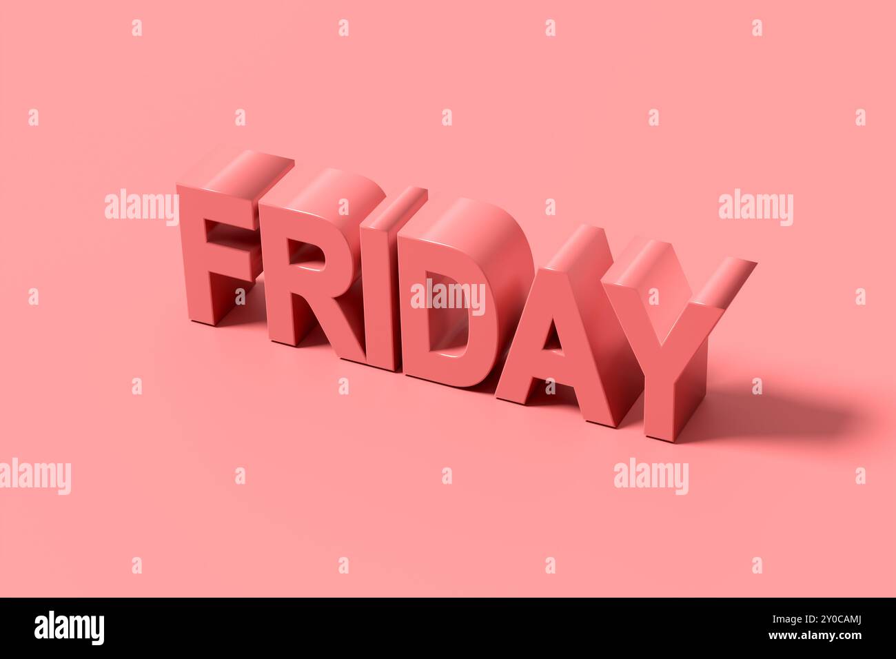 3d Friday on vibrant pink background with subtle shadow, evoking ...