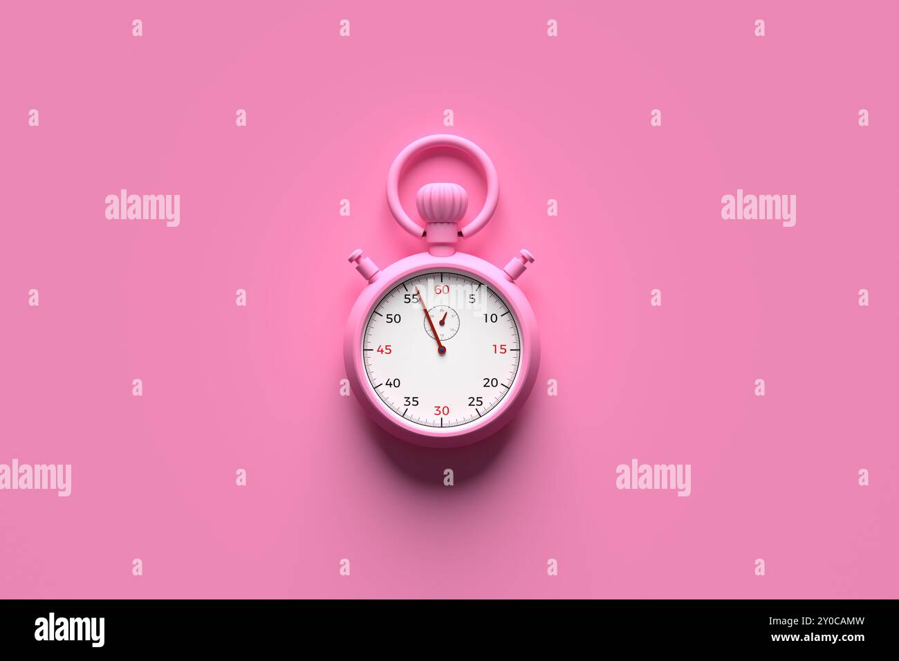 Pink stopwatch on a soft background symbolizes time, efficiency, and ...