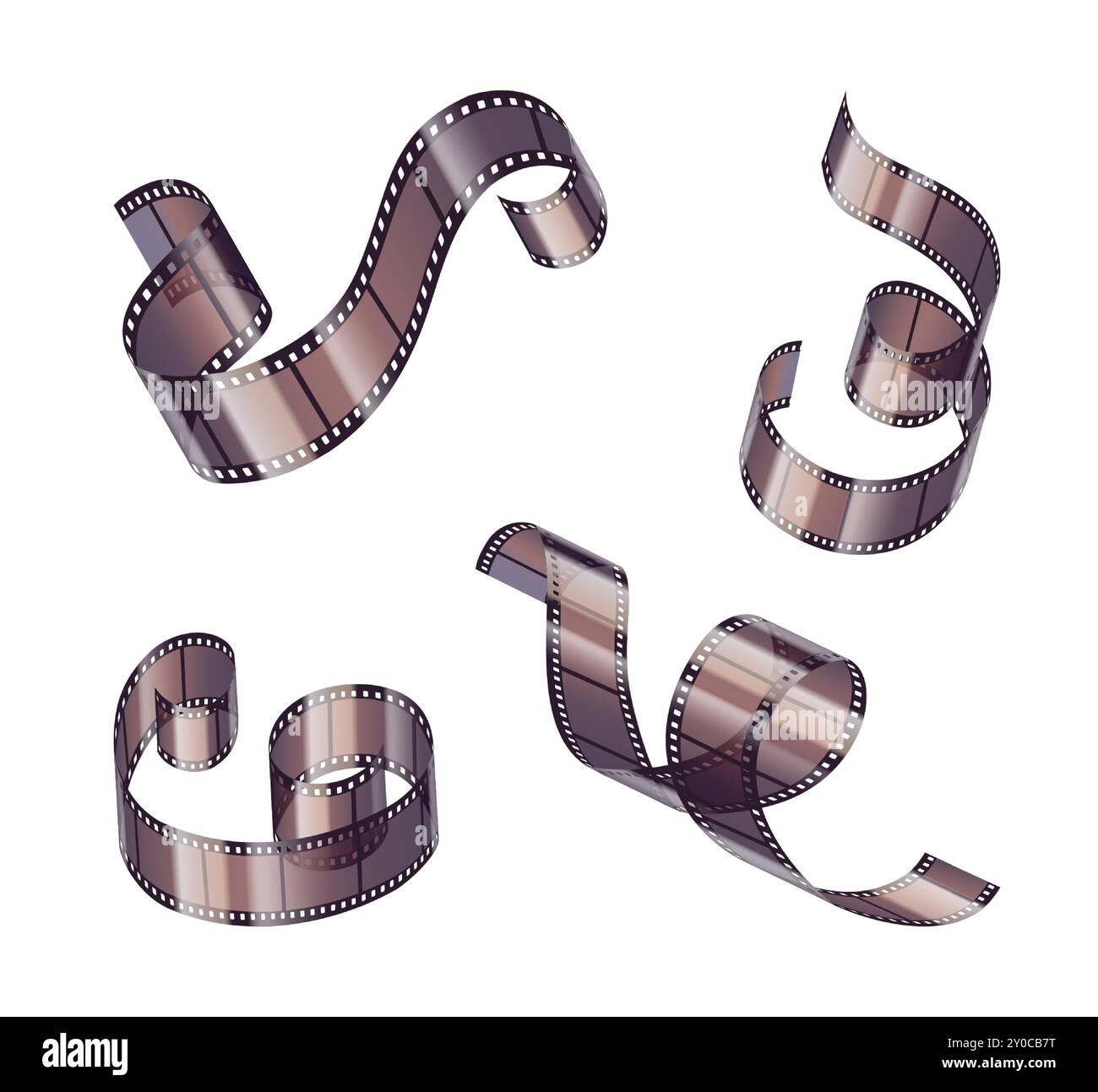 Film strip roll. 3d cinema reel tape frame vector. Photography ...