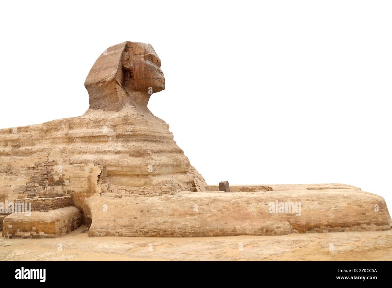 Famous Great Sphinx, Cairo, Egypt. Ancient statue of Sphinx, mythical ...