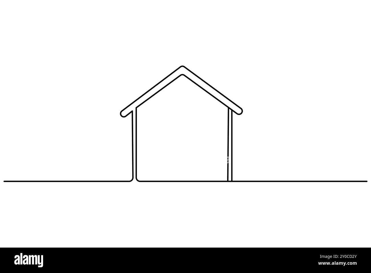 House continuous one line drawing of isolated outline vector icon Stock ...