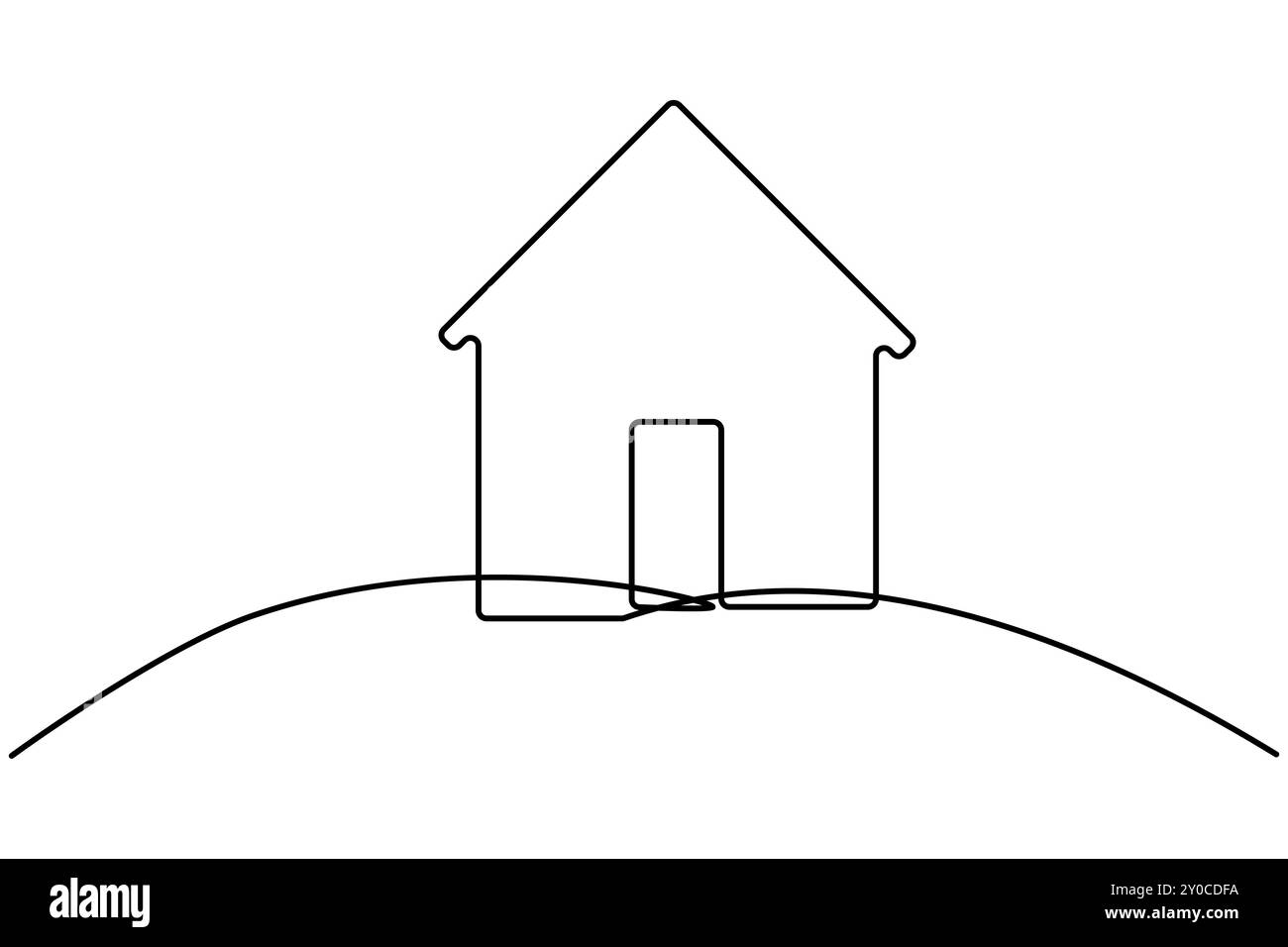House continuous one line drawing of isolated outline vector icon Stock ...