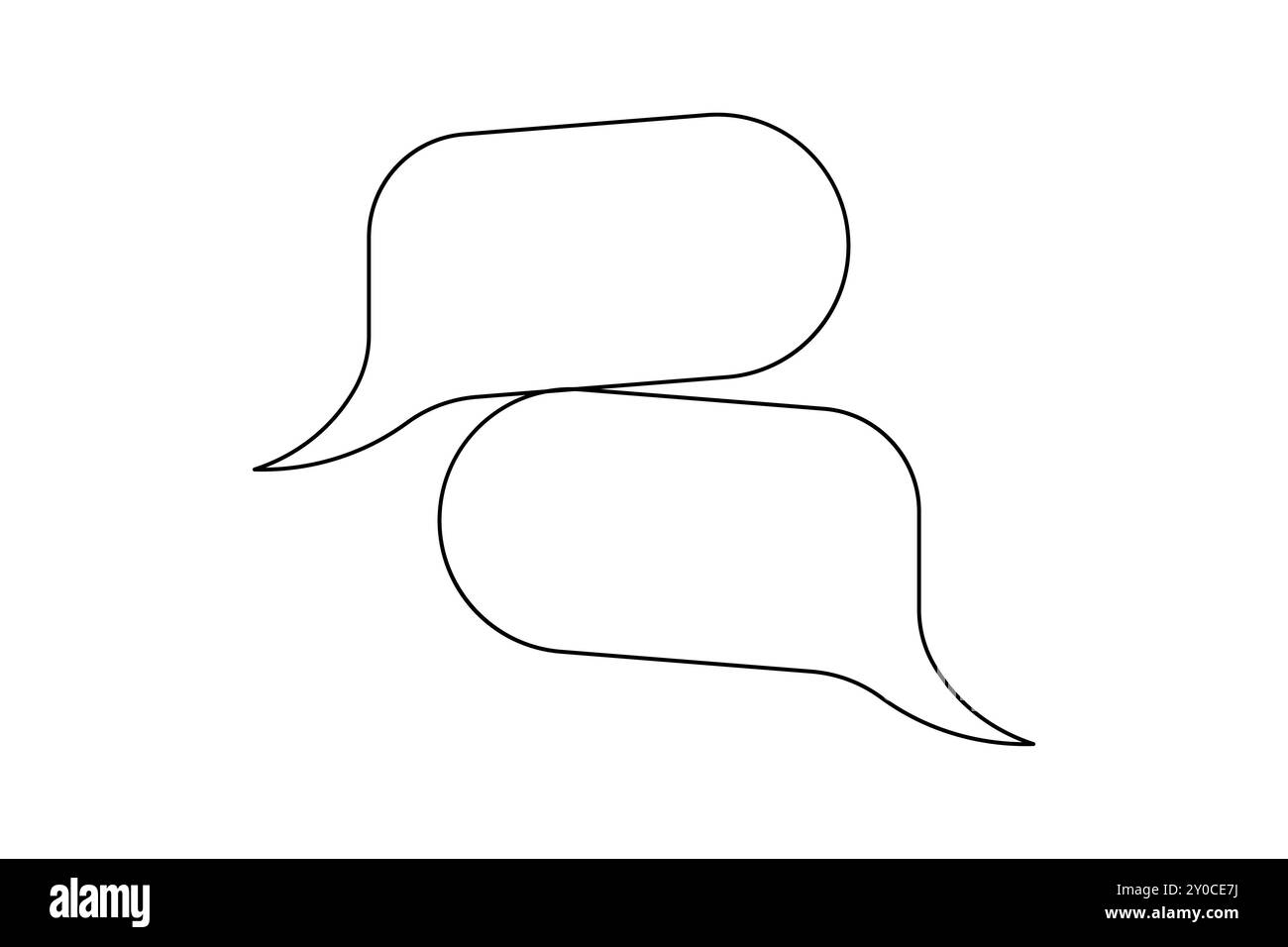 Speech bubble shape continuous one line drawing of isolated outline vector icon Stock Vector ...
