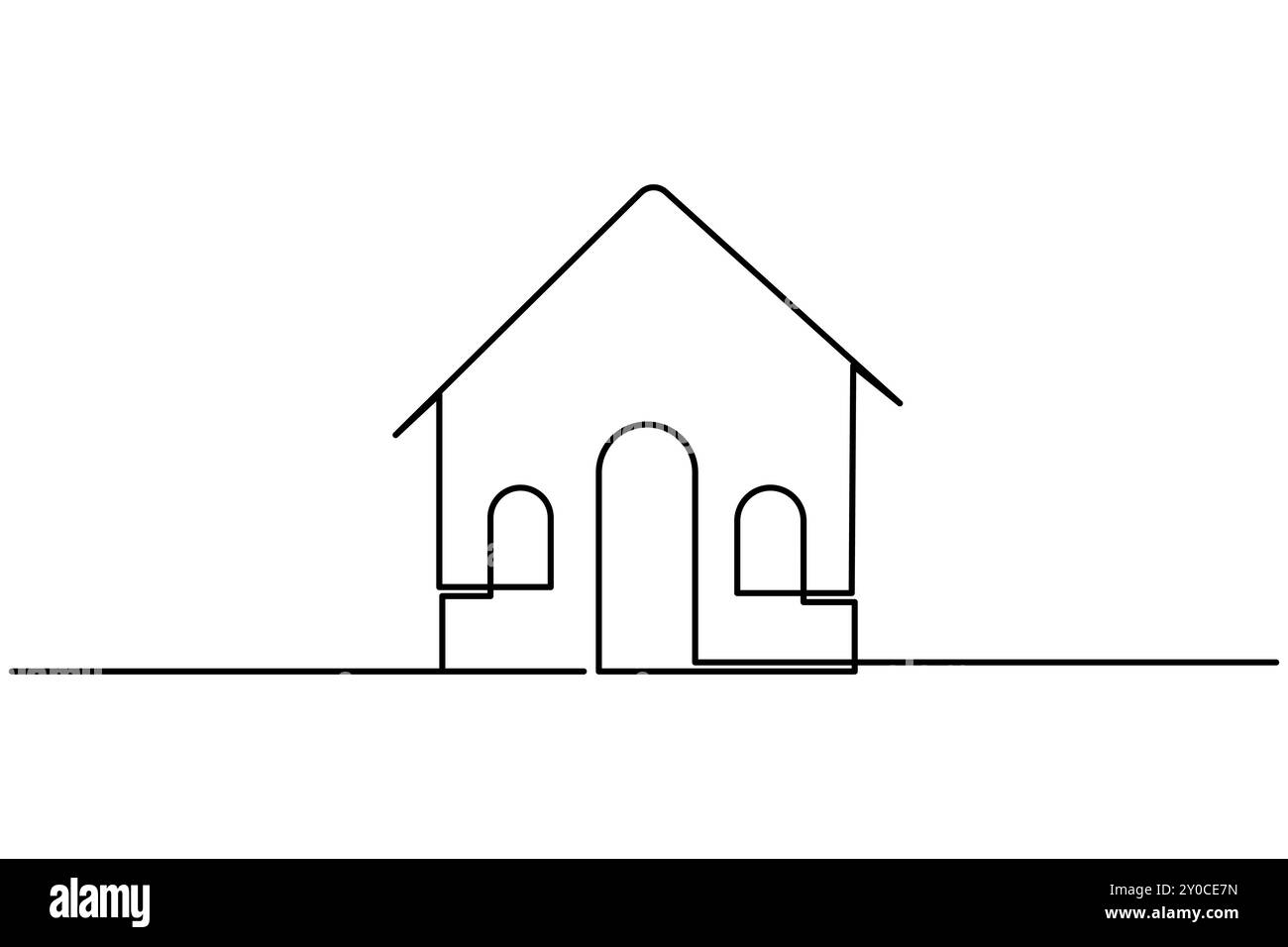 House continuous one line drawing of isolated outline vector icon Stock ...