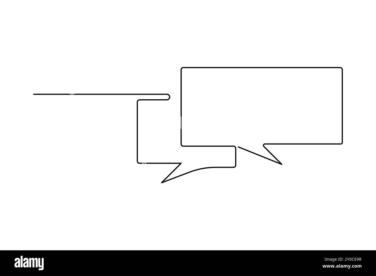 Speech bubble shape continuous one line drawing of isolated outline vector icon Stock Vector ...