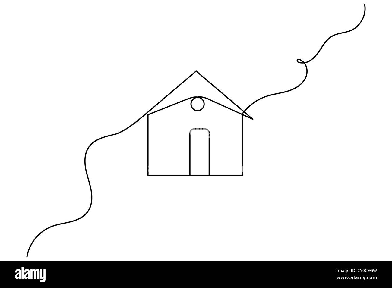 Single line drawing house hi-res stock photography and images - Alamy
