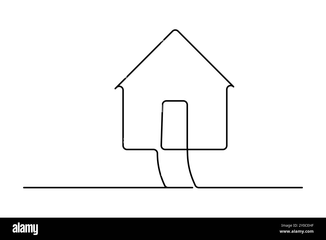 House continuous one line drawing of isolated outline vector icon Stock ...