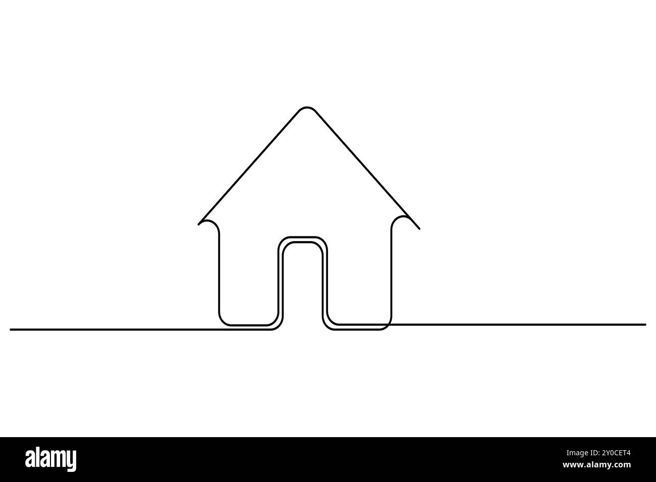Single line drawing house hi-res stock photography and images - Alamy