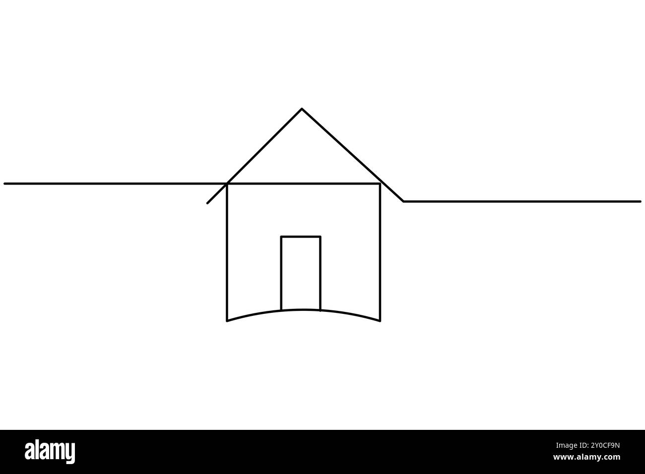 Single line drawing house hi-res stock photography and images - Alamy