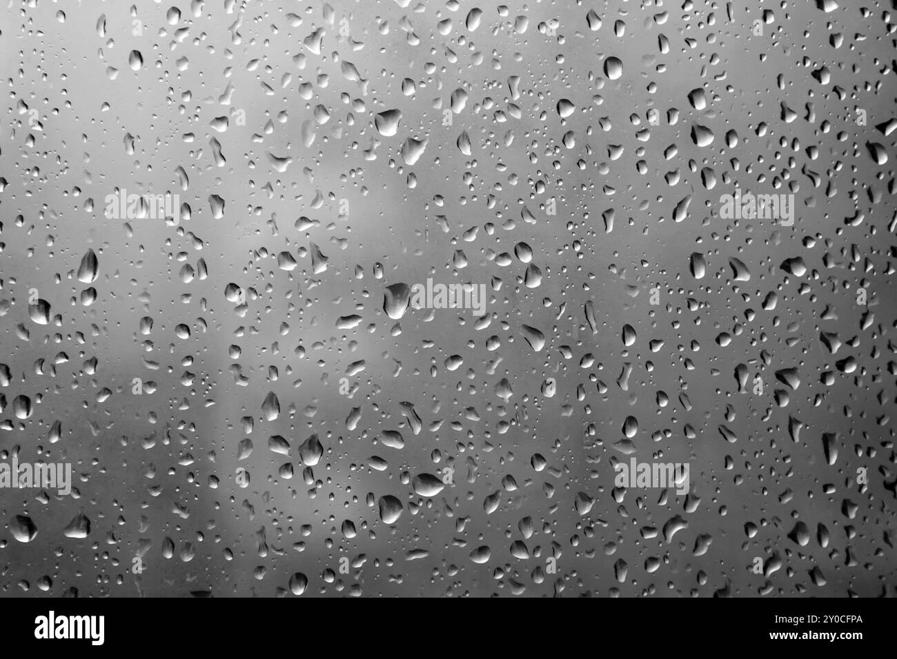 Wet glass window rain water drop textured pattern Stock Photo - Alamy