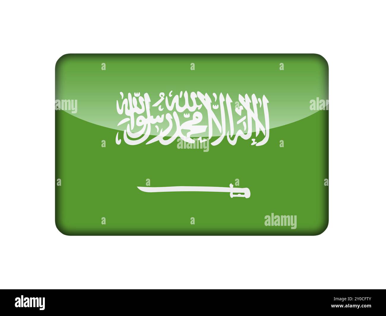 The Saudi Arabia flag in the form of a glossy icon Stock Photo - Alamy