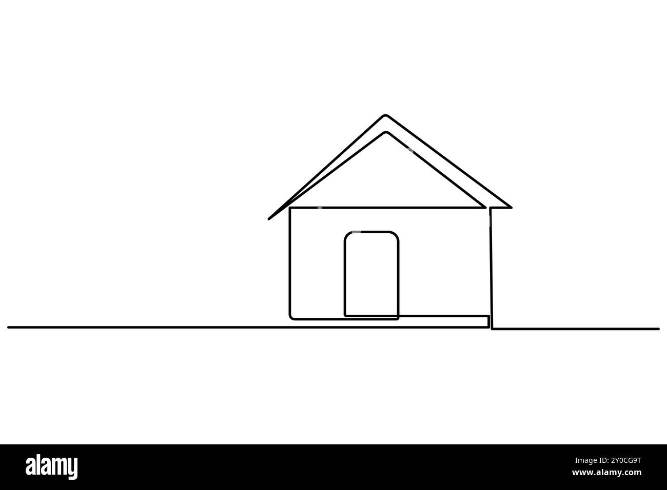 House continuous one line drawing of isolated outline vector icon Stock ...