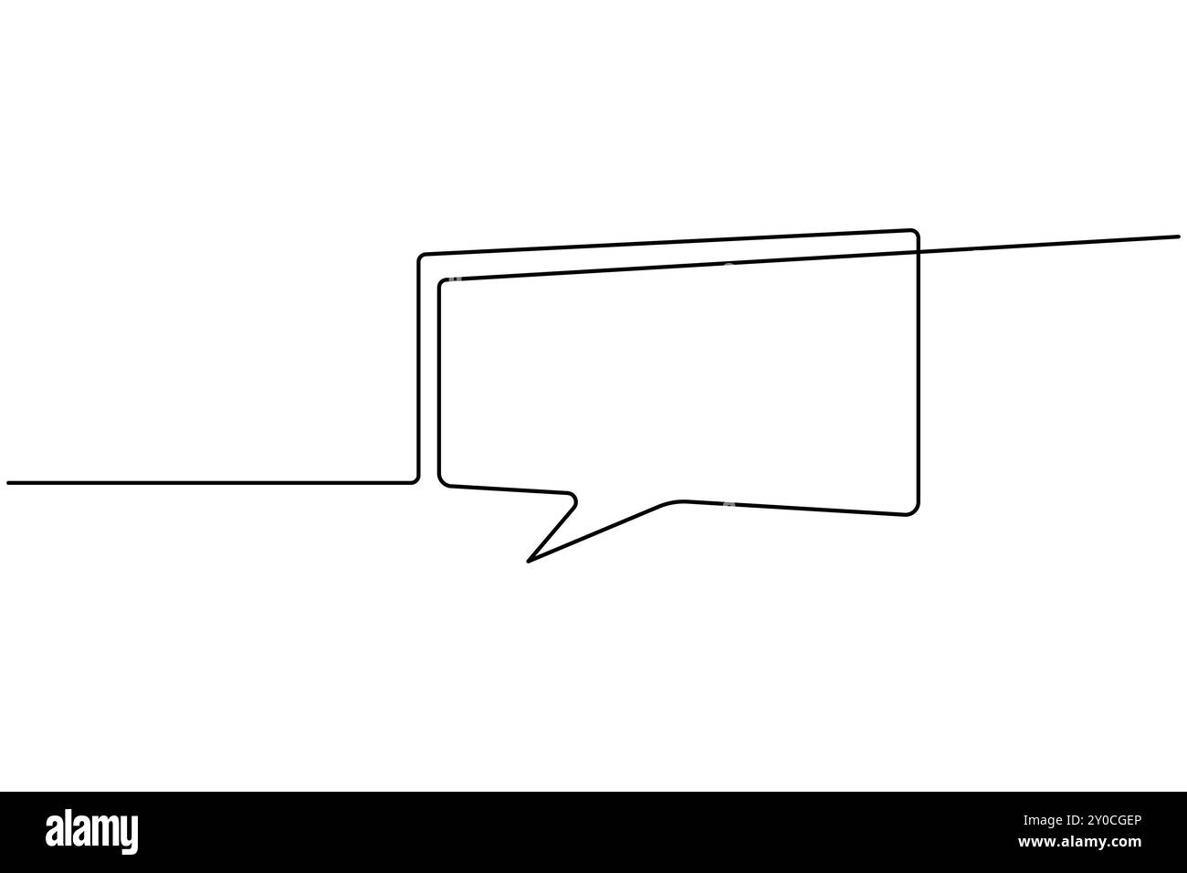 Speech bubble shape continuous one line drawing of isolated outline vector icon Stock Vector ...