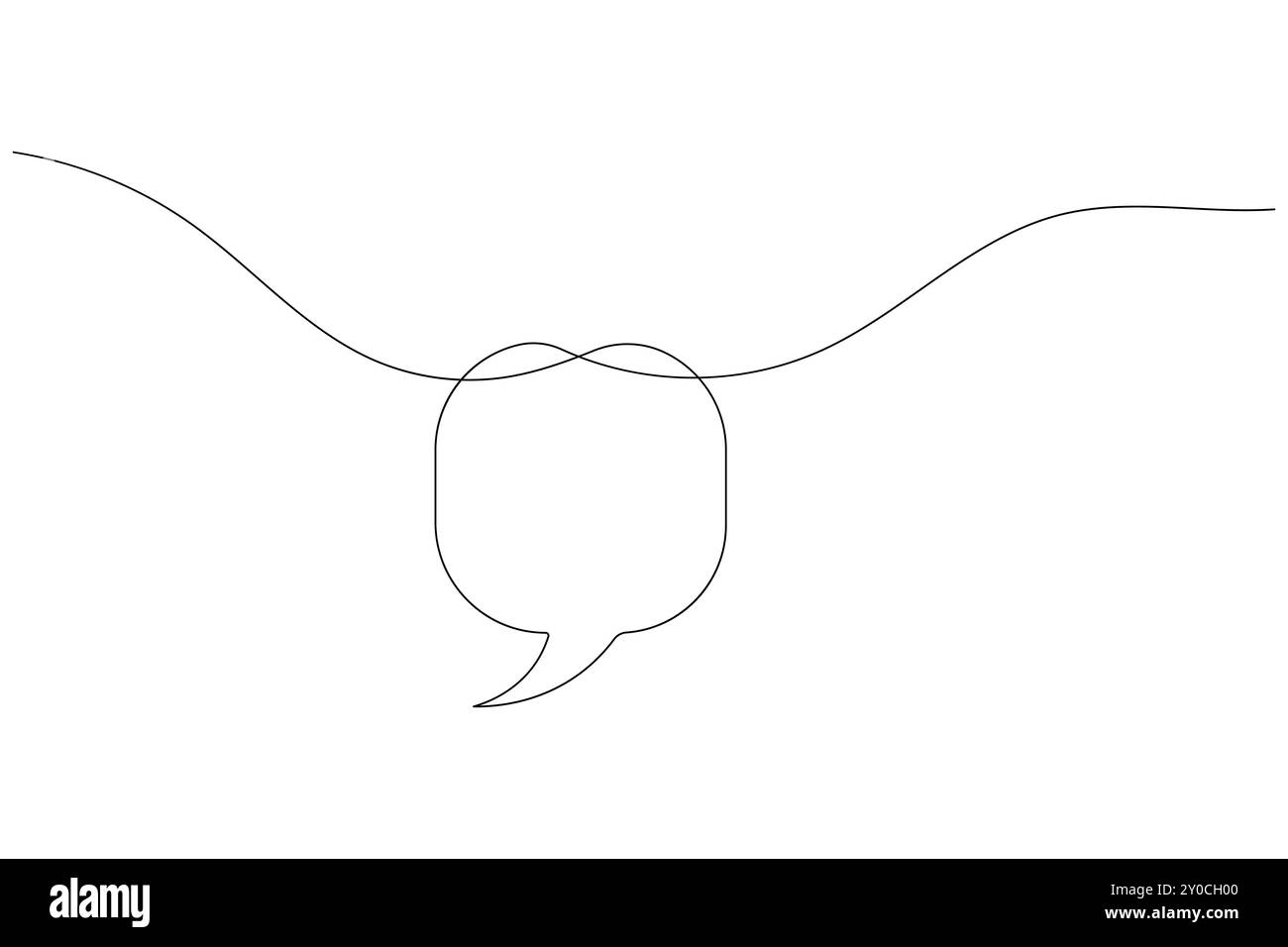 Speech bubble shape continuous one line drawing of isolated outline ... Speech bubble shape continuous one line drawing of isolated outline ...