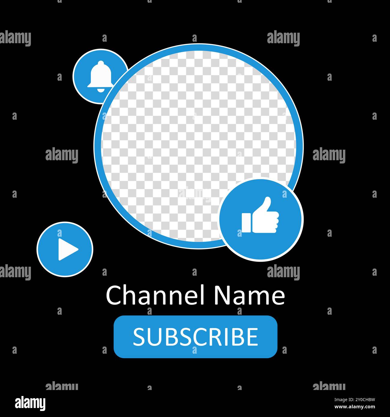 Template for channel photo and name. Empty space to place your content ...