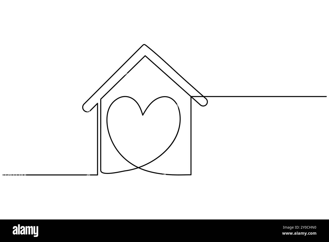 Single line drawing house hi-res stock photography and images - Alamy